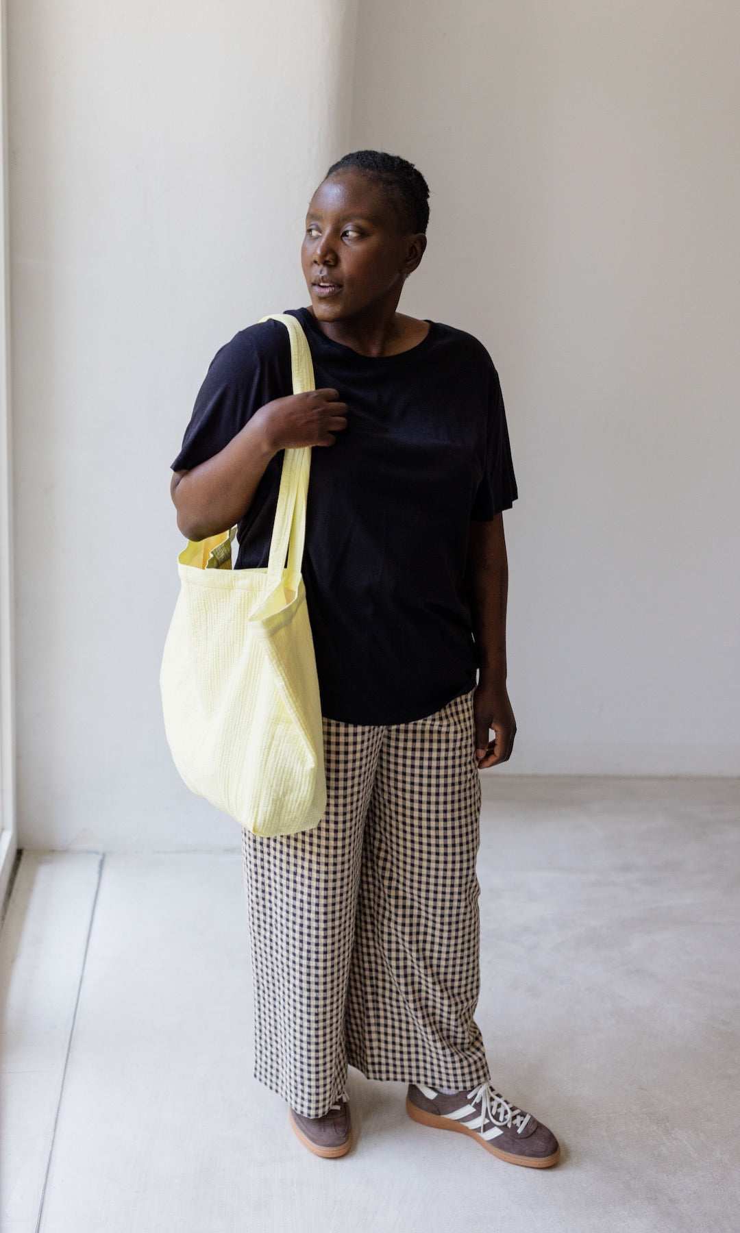 High Waist Karo Culotte Lovis – abricot coco